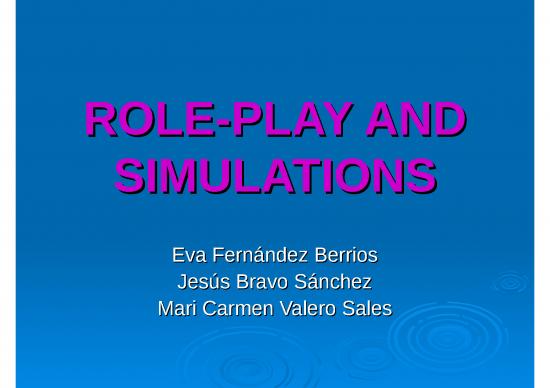 Role Play And Simulations Eva