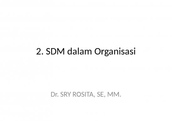 Sdm Dan Organisasi