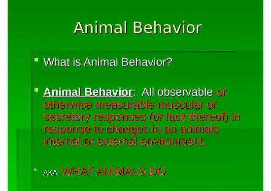 Behavior Ppt 79023 | Introduction To Animal Behavior