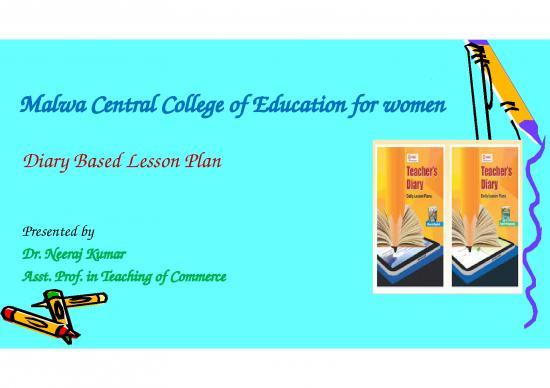 Powerpoint Lesson 81452 | Diary Based Lesson Plan