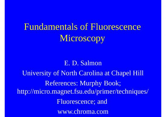 Fundamentals Of Fluorescence Microscopy