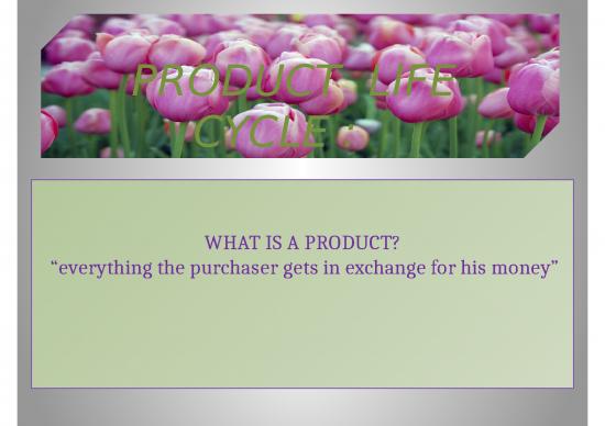 Product Life Cycle