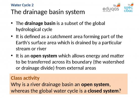 Area Ppt 79960 | 2 The Water Cycle And Drainage Basin System 2