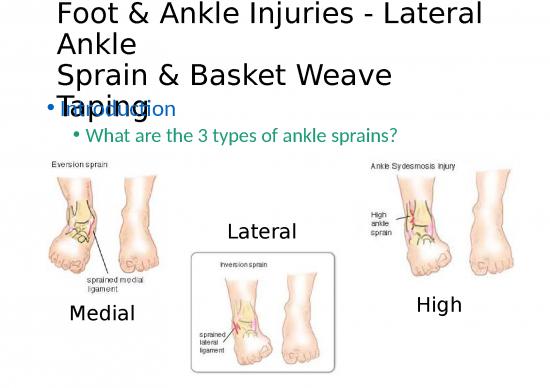 Types Of Sports Ppt 81018 | Foot And Ankle Injuries Lateral Ankle ...