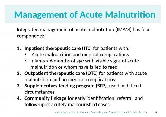 Nutrition Ppt 81010 | Session 5 Management Of Acute Malnutrition Mar2016