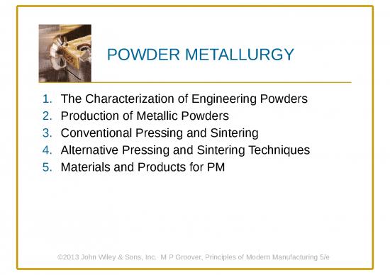 Metal Ppt 82091 | Powder Metallurgy