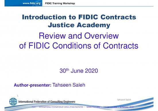 Fidic Contracts Pdf 83819 Review And Overview Of Fidic Contracts