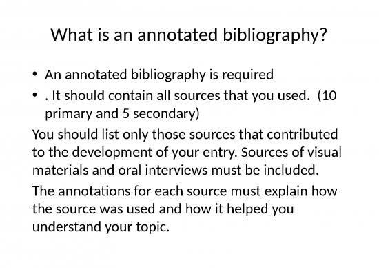Annotated Bibliography Ppt 81906 Annotated Bib Ppt