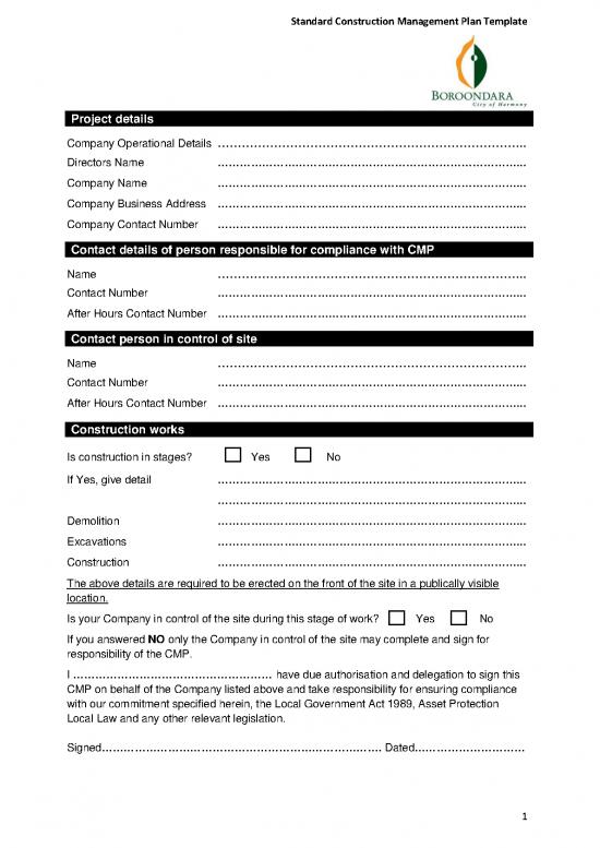 Construction Pdf 84162 | Construction Management Plan Template Revised 2021