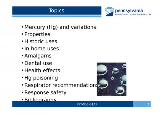 Metal Ppt 82166 | Mercury Awareness And Safety