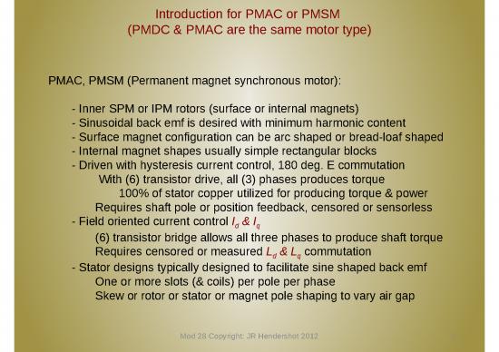 Motor Ppt 83095 | 28 Pm Sychronous Design Theory Spm Ipm