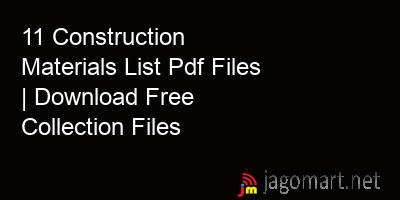 11 Construction Materials List Pdf Files | Download Free Collection Files