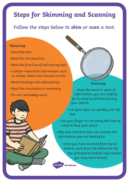 Cfe L 52553 Step By Step Skimming And Scanning Strategy A4 Display Poster Ver 3