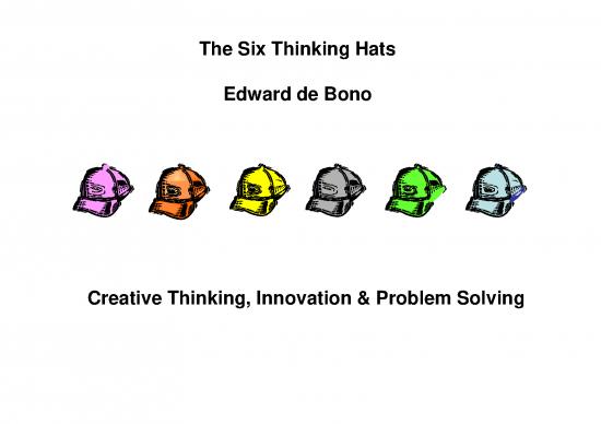 Six Thinking Hats Pdf 85813 Edward De Bono Six Thinking Hats
