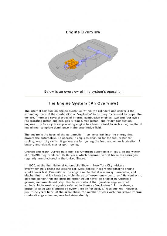 Automotive Pdf 85288 | Engine Overview