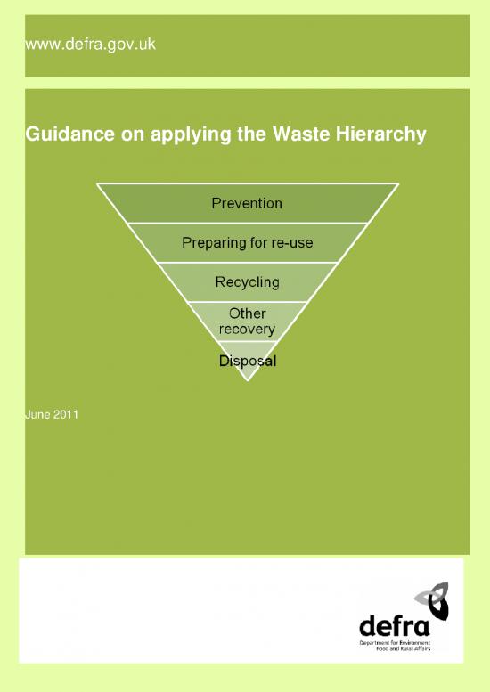Pb13530 Waste Hierarchy Guidance