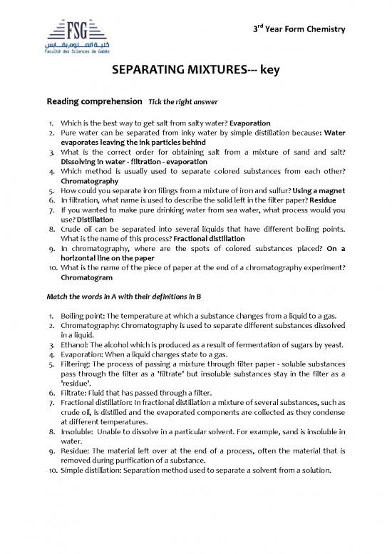 Oil Pdf 86672 | Separating Mixtures Key Oil Pdf 86672 | Separating Mixtures Key