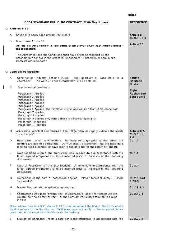 Building Pdf 84745 | Bcd4 Standard Building Contract With Quantities
