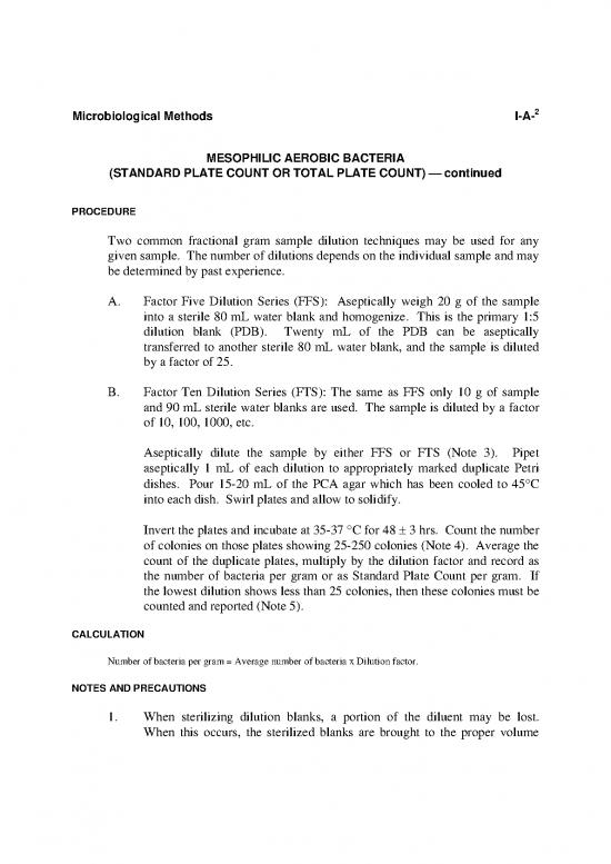 Total Plate Count Method Pdf 85524 Mesophilic Aerobic Bacteria