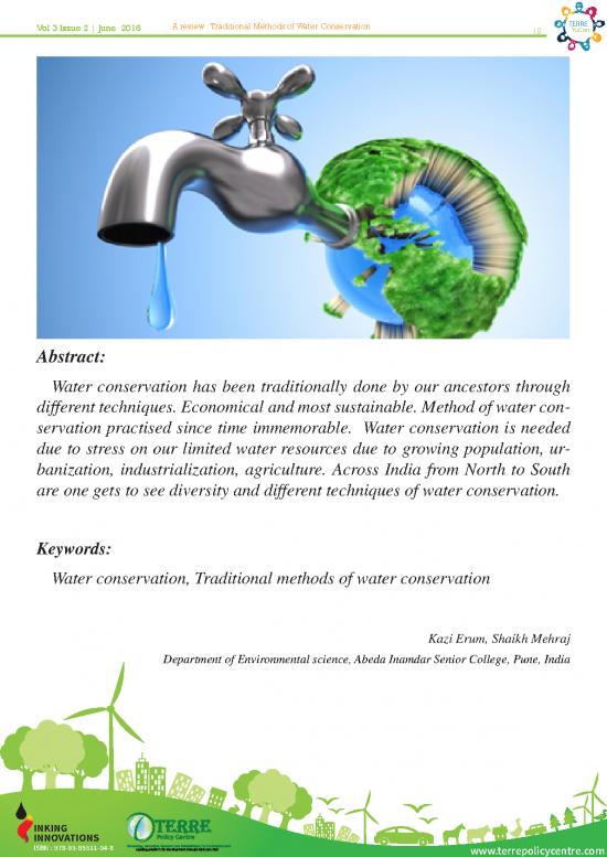 Water Conservation Methods Pdf 86306 | Traditional Methods Of Water ...