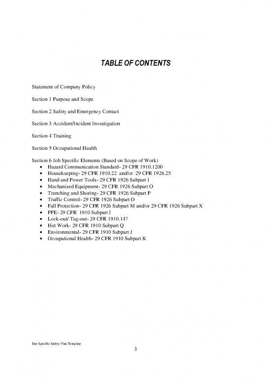 Construction Pdf 84637 | Site Specific Safety Plan Template