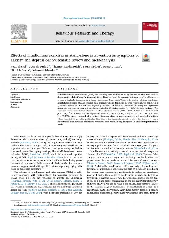 Thermal Analysis Pdf 87849 Effects Of Mindfulness Exercises As Stand Alone Intervention On 0203