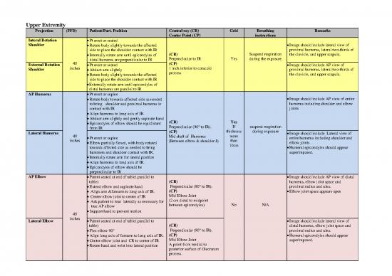 Radiographic Positioning Pdf 87583 | Rad 222 Summary