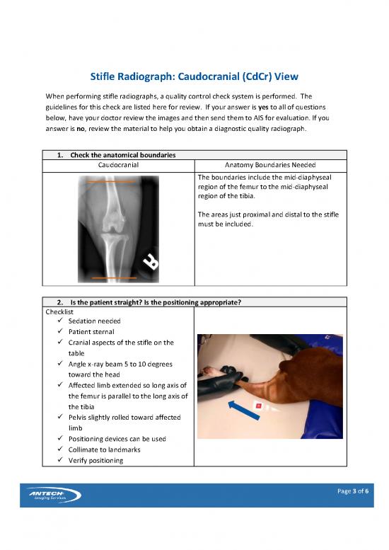 Radiographic Positioning Pdf 87367 | Stifle Positioning Course Handout
