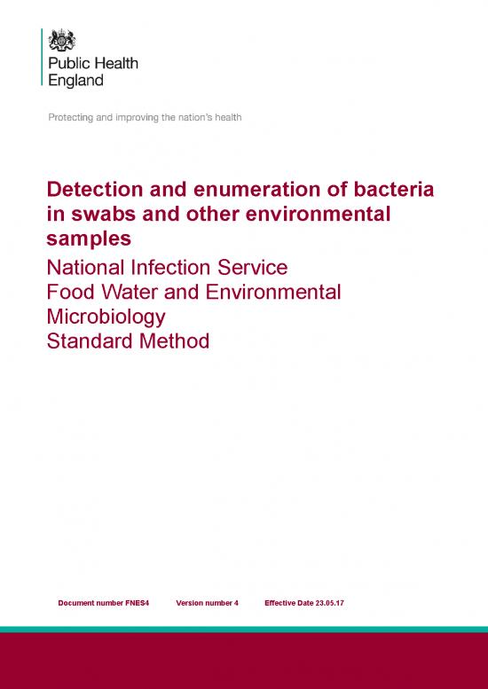 Detection And Enumeration Of Bacteria In Swabs And Other Environmental