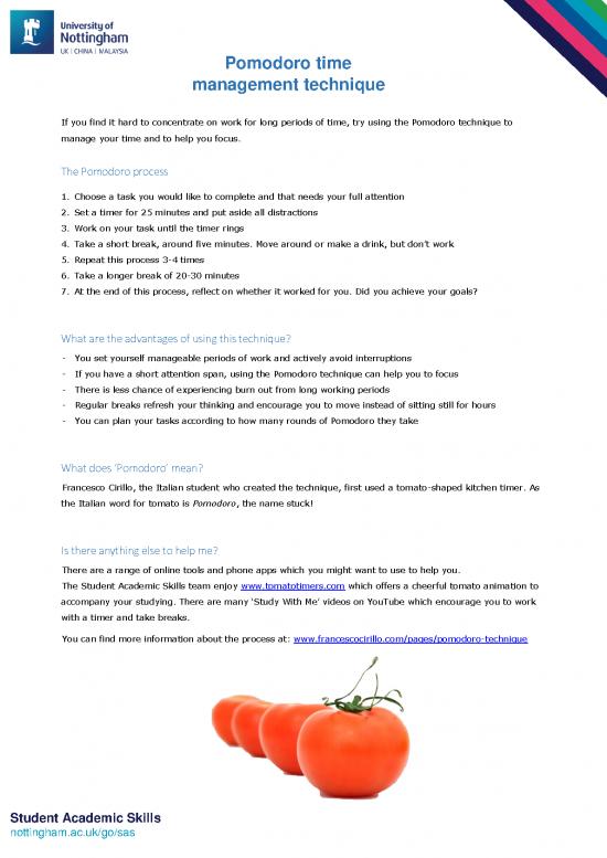 Pomodoro Pdf 90300 | Pomodoro Technique