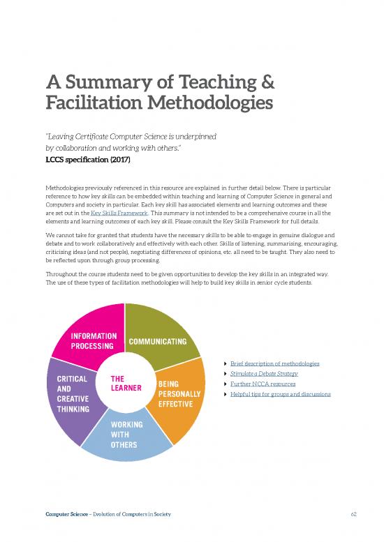 Learning Pdf 89567 | Summary Of Teaching And Facilitation Methodologies