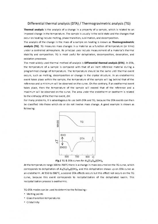Method Time Measurement Pdf 89490 Summary Of Tg And Dta
