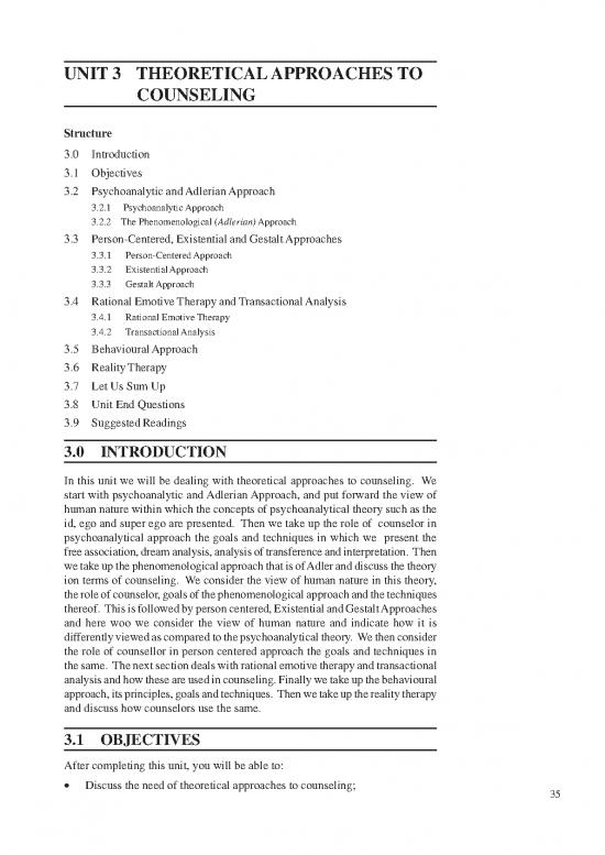 Theories Of Counseling Pdf 90856 | Unit 3