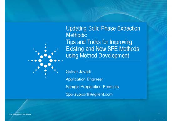 Solid Phase Extraction Pdf 89254 Updating Solid Phase Extraction