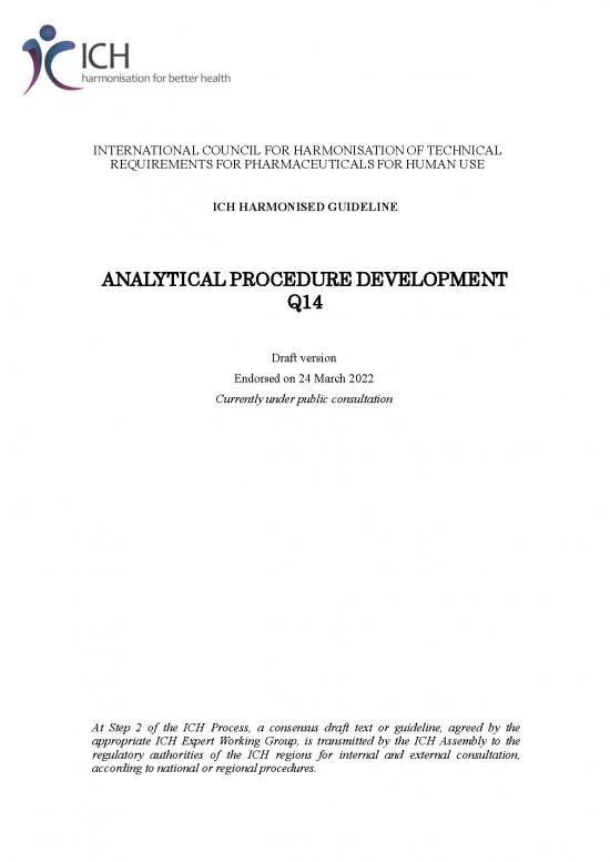 Pharmaceuticals Pdf 89669 | Ich Guideline Q14 Analytical Procedure ...