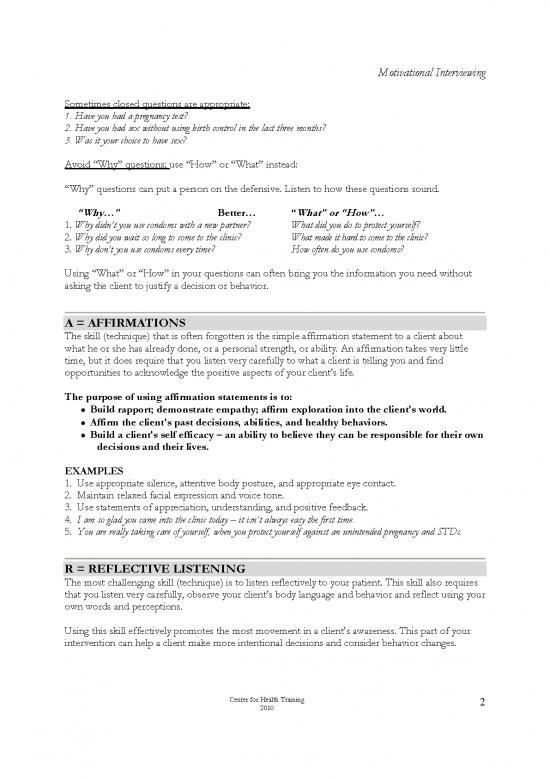 Oars Motivational Interviewing Pdf 90337 ...