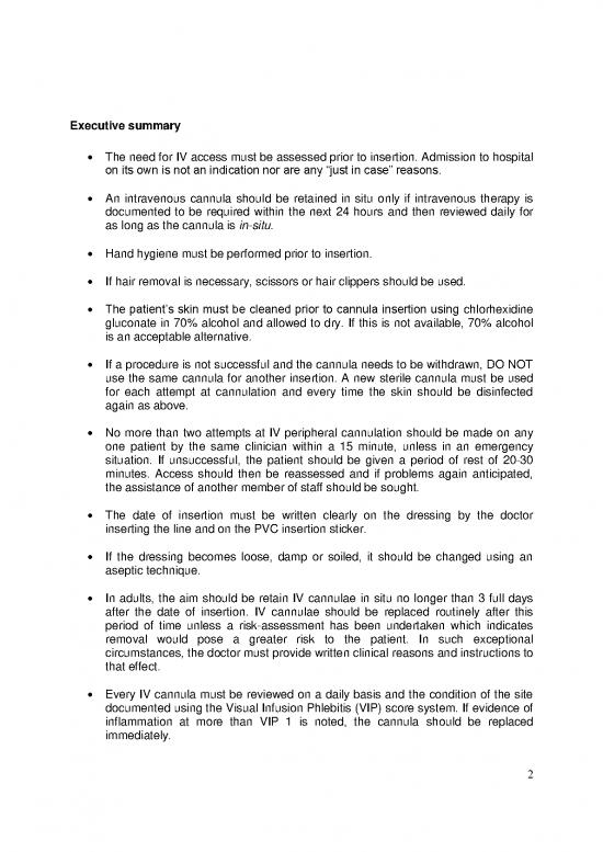 Peripheral Intravenous Cannulation Policy