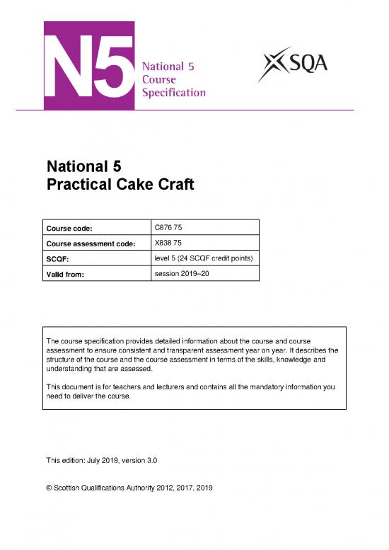 Learning Pdf 92504 | N5coursespecpracticalcakecraft