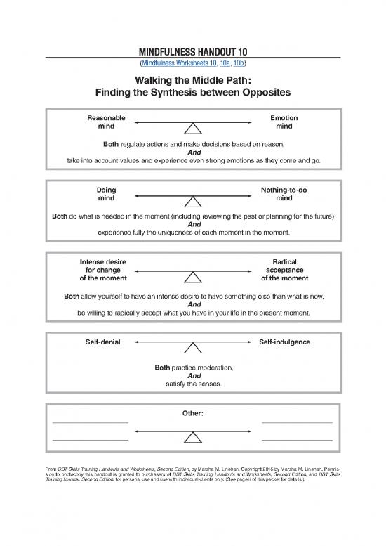 Dbt Mindfulness Week 2 Handouts