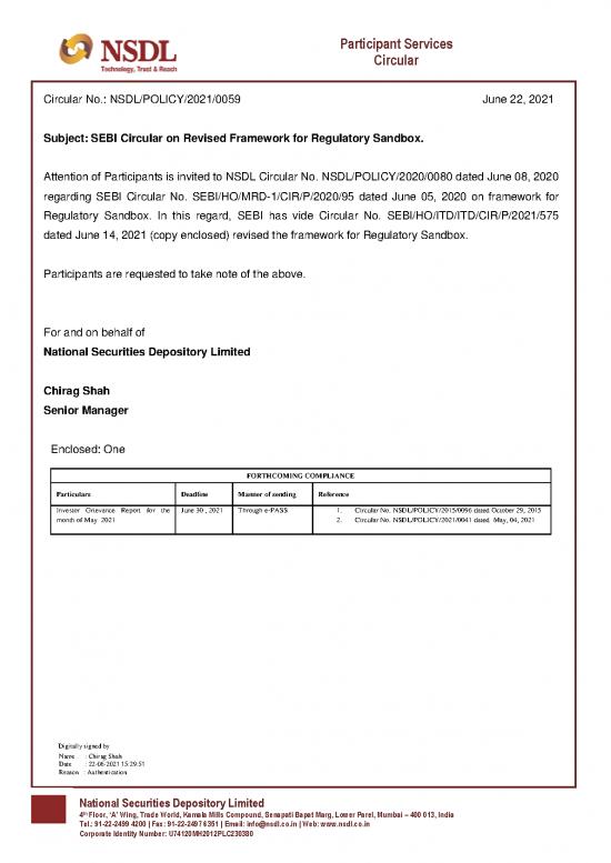 Report Pdf 94993 | 2021 0059 Policy Sebi Circular On Revised Framework ... Report Pdf 94993 | 2021 0059 Policy Sebi Circular On Revised Framework ...
