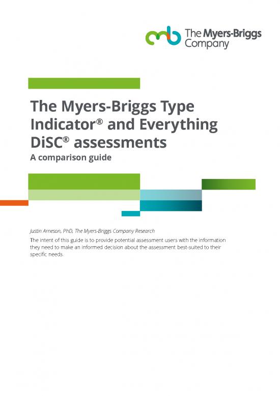 Personality Pdf 95820 | Mbti And Everything Disc Comparison Guide