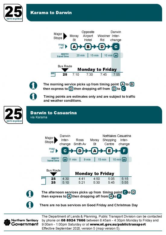 Route 25 Public Bus Timetable Route 25 Public Bus Timetable