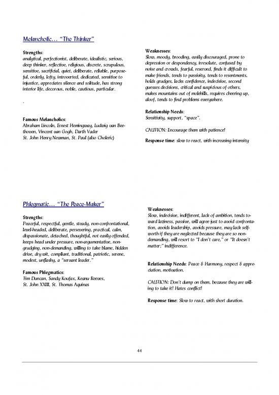 The Four Temperaments Pdf 96452 | 3tgm Temperaments Materials Quiz