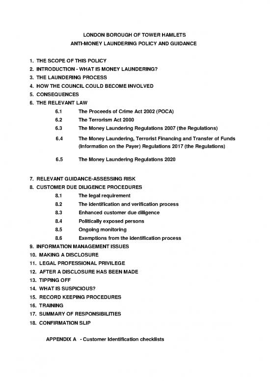 Money Laundering Regulations 2020 Pdf 94846 | Aml Policy Lbth 22 March ...