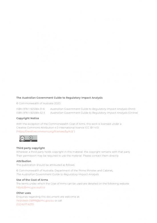 Regulatory Impact Analysis Pdf 94997 | Australian Government Guide To Regulatory Impact Analysis