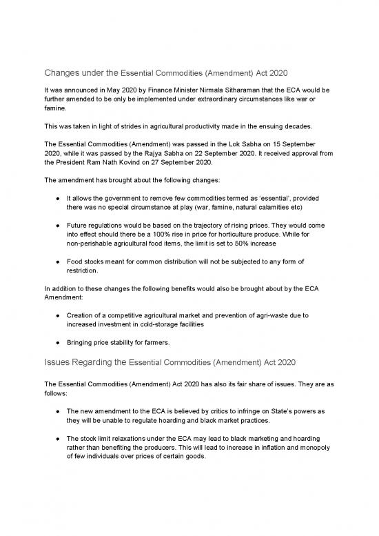 Essential Commodities Act Amendment 2020 Pdf 94831 | Essential Commodities Act