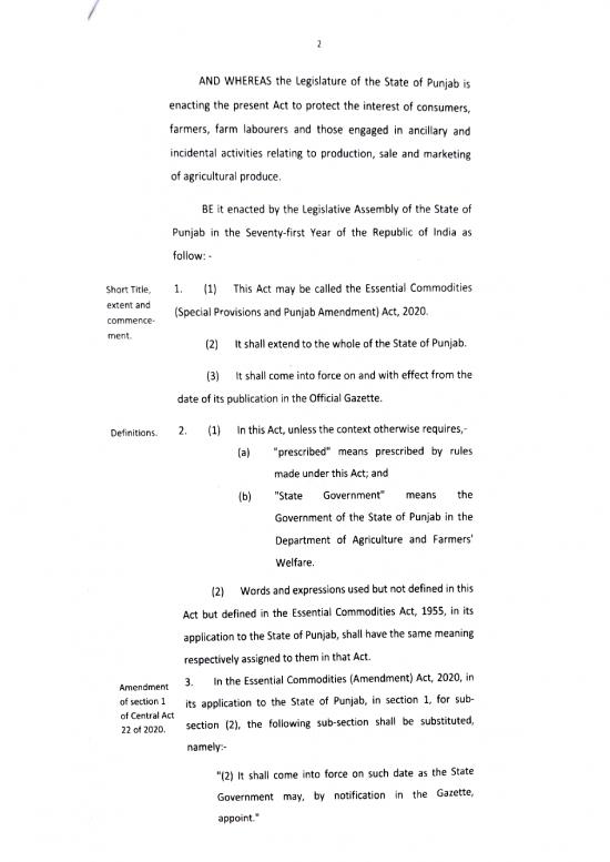 Essential Commodities Act Amendment 2020 Pdf 95017 | Essential Commodities Pb Amendment