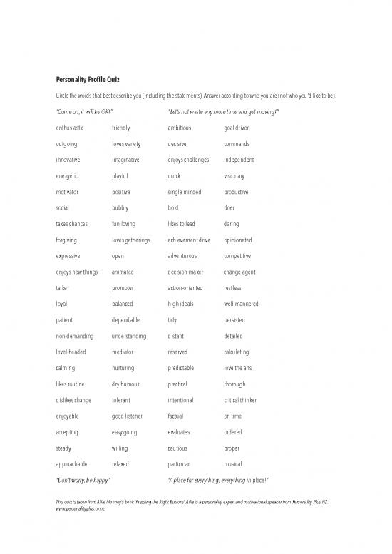 Personality Pdf 96796 | Personality Profile
