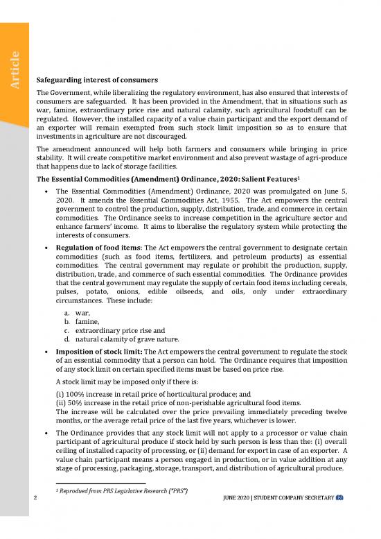 Essential Commodities Act Amendment 2020 Pdf 95255 | The Essential ...