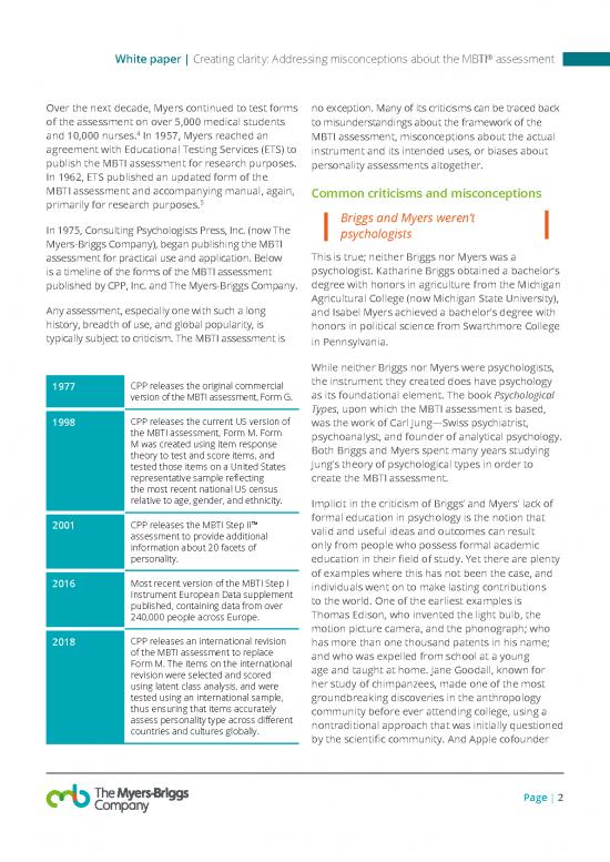 Personality Pdf 96080 | White Paper Creating Clarity Addressing ...